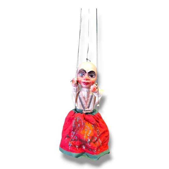 Accents | 196s Vintage Mexican Girl Marionette Puppet 15 Tall Missing ...